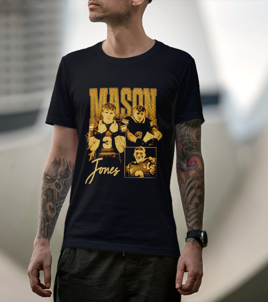 Mason Jones Football Athlete Sports Number 3 Enthusiast Collection T-Shirt