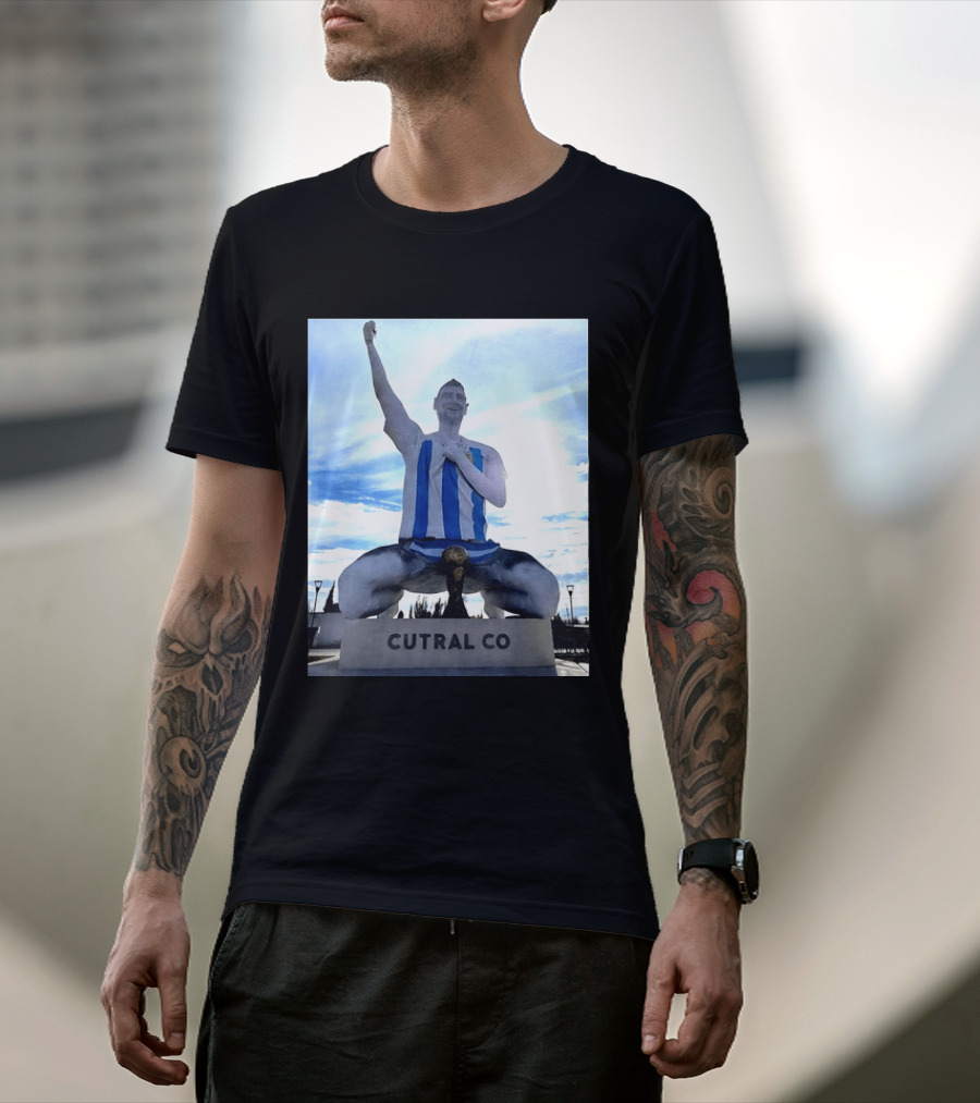 Messi Argentina Sculpture Cutral Co Legendary Statue Victory Celebration T-Shirt