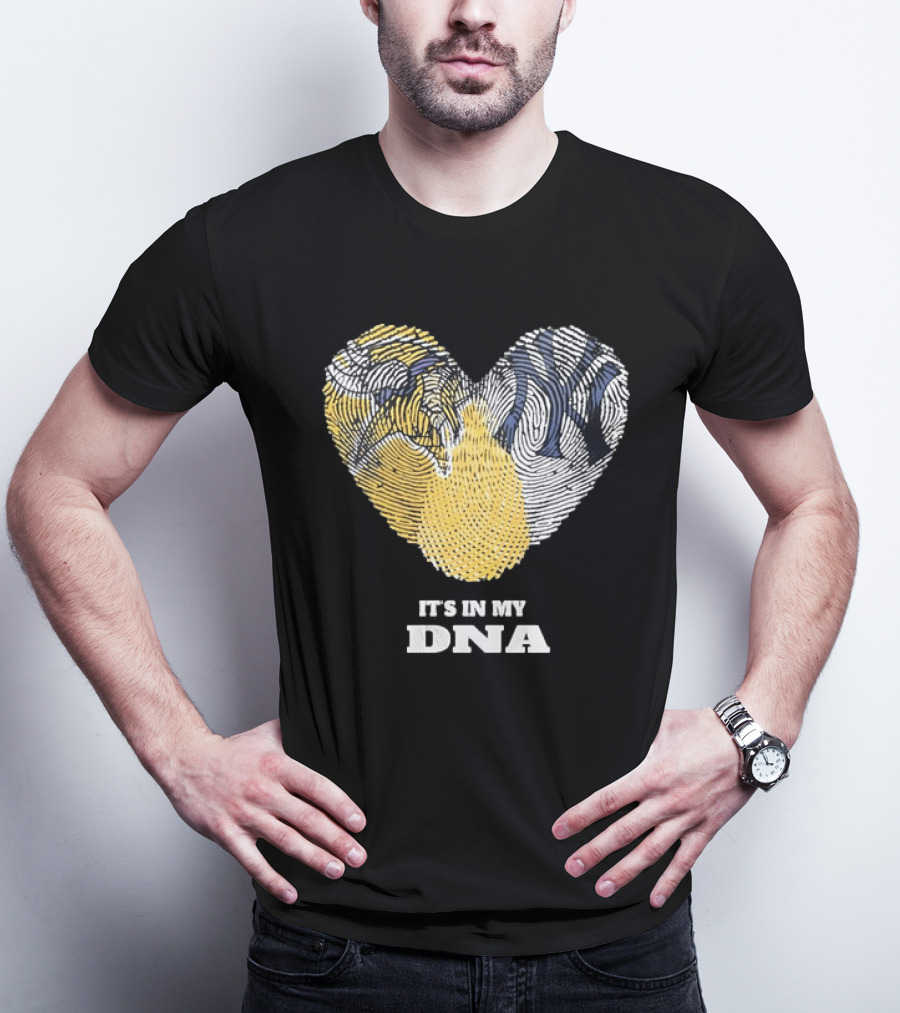 New York Yankees Heart It's In My DNA Fingerprint T-Shirt