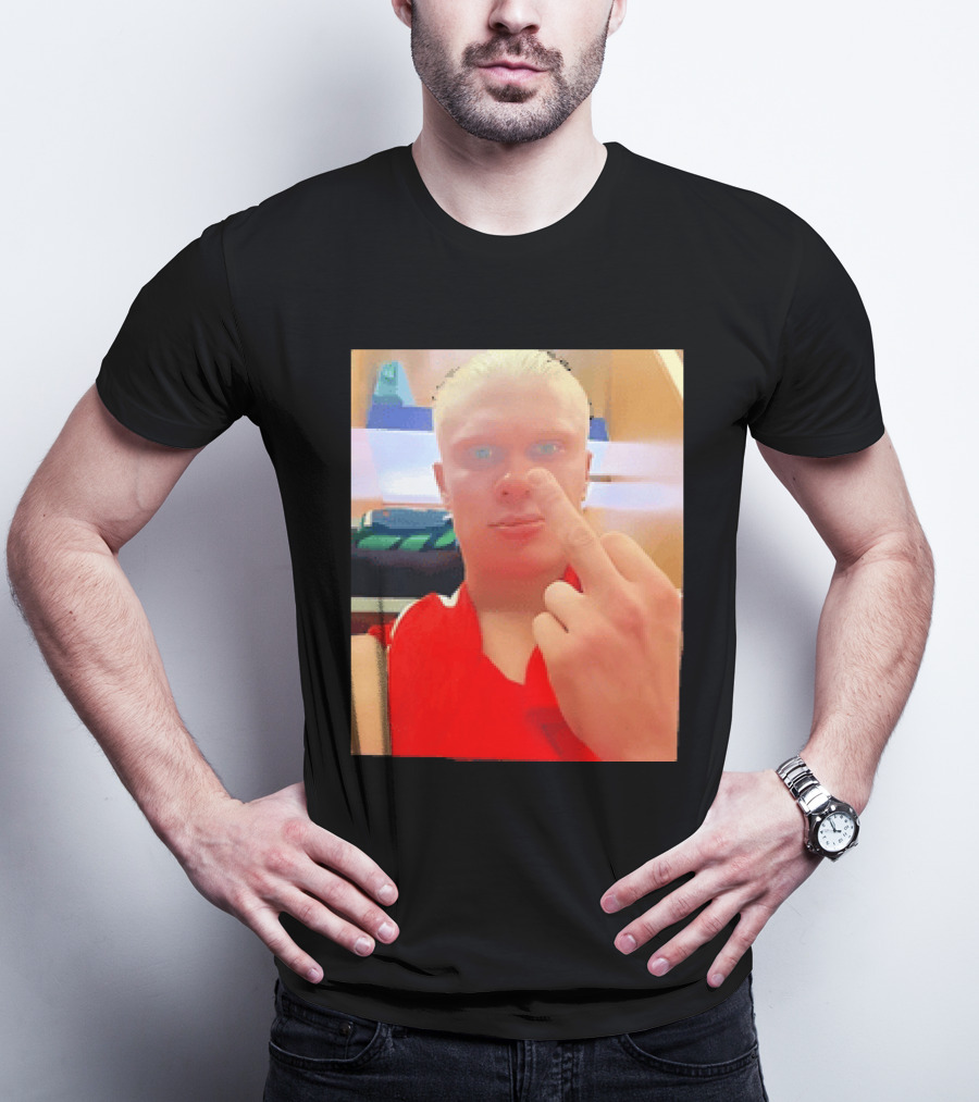 Norway Erling Haaland Middle Finger Selfie T-Shirt