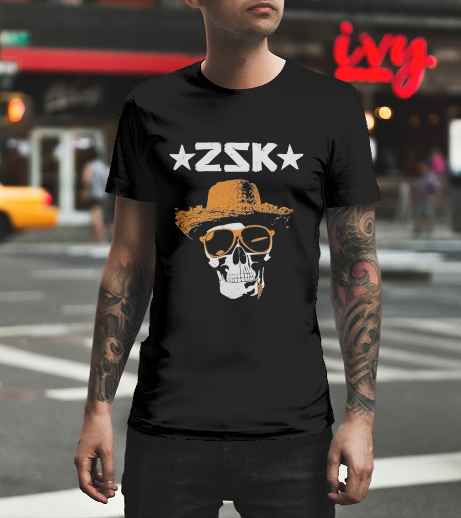 ZSK Skull Hat Sunglasses Iconic Summer Vibe T-Shirt