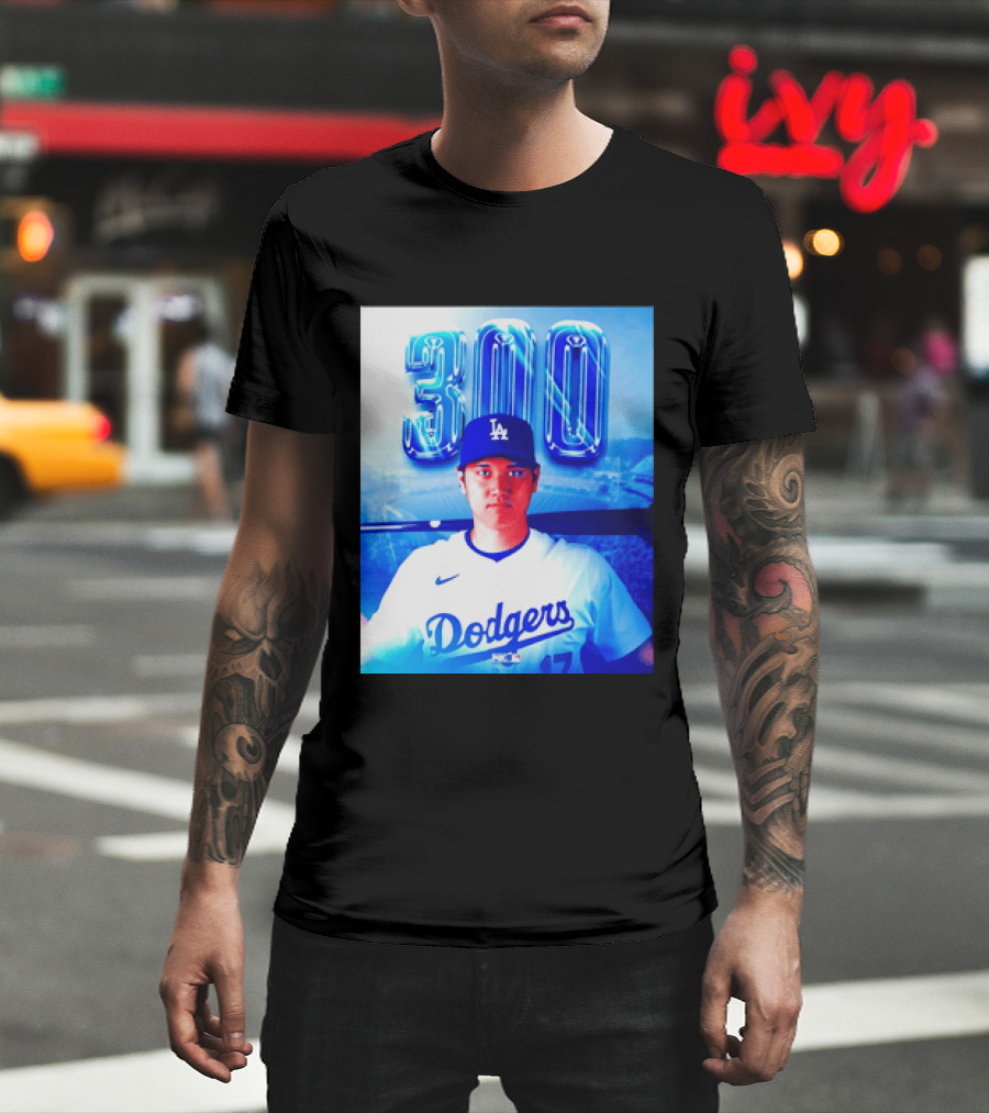 Shohei Ohtani 300 Home Runs Milestone Los Angeles Dodgers T-Shirt
