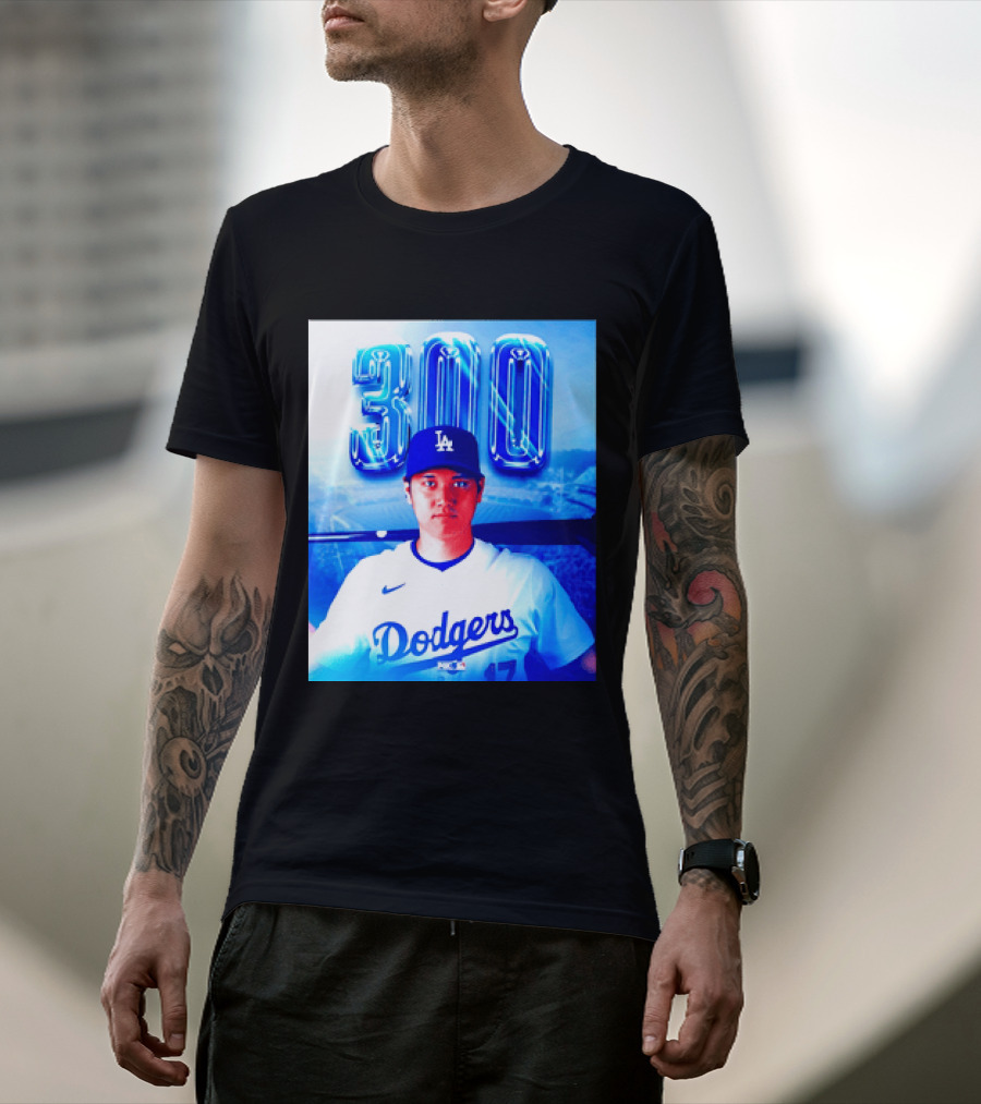 Shohei Ohtani 300 Home Runs Milestone Los Angeles Dodgers T-Shirt