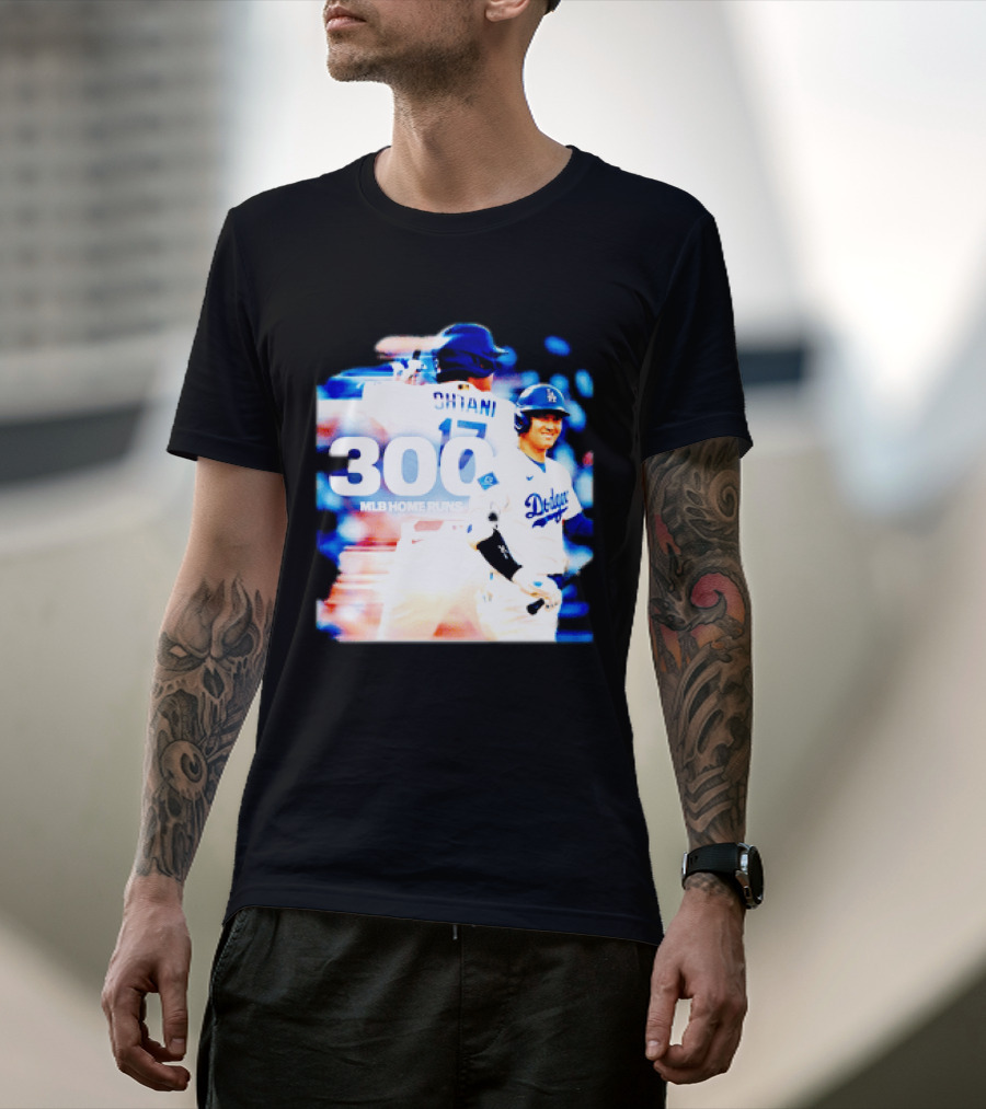Shohei Ohtani 300 MLB Home Runs Los Angeles Dodgers Milestone Celebration T-Shirt