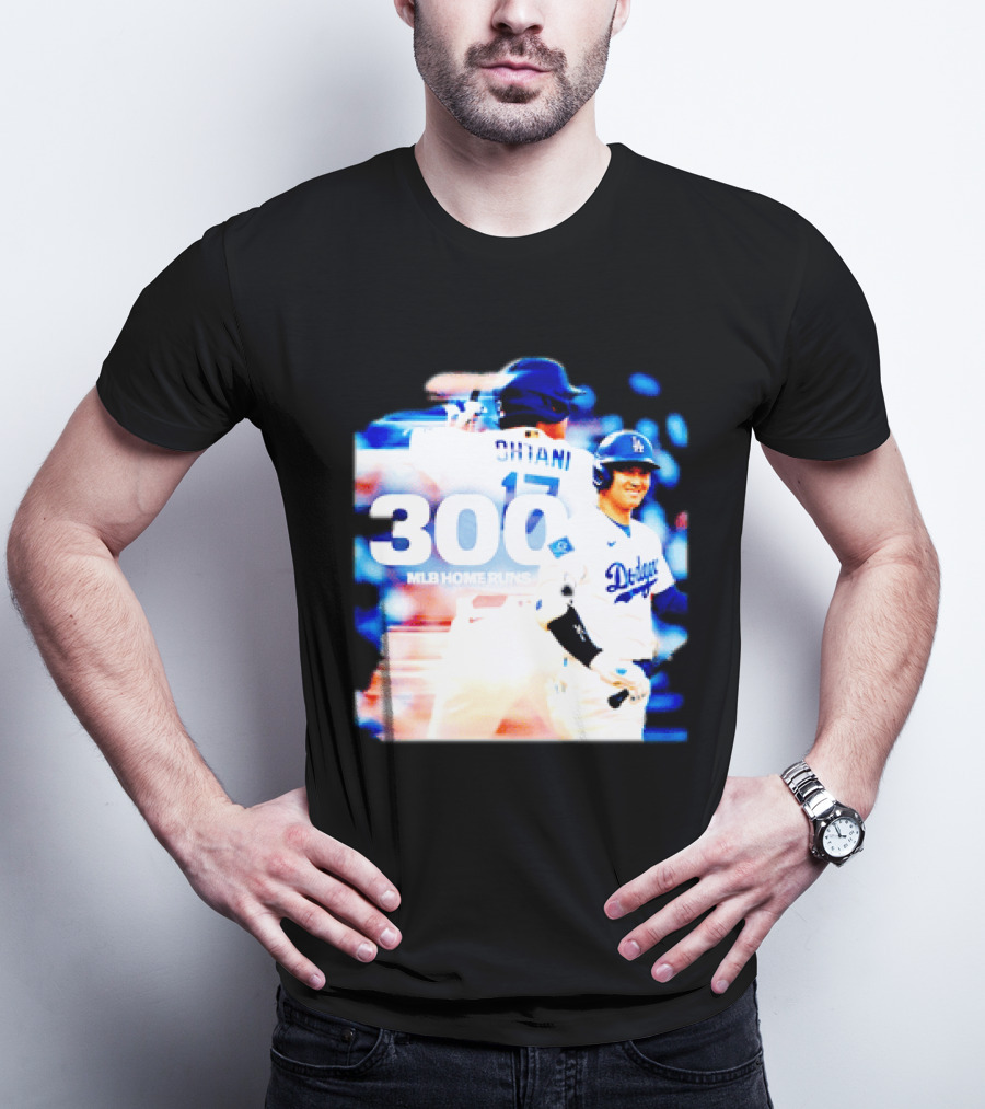 Shohei Ohtani 300 MLB Home Runs Los Angeles Dodgers Milestone Celebration T-Shirt