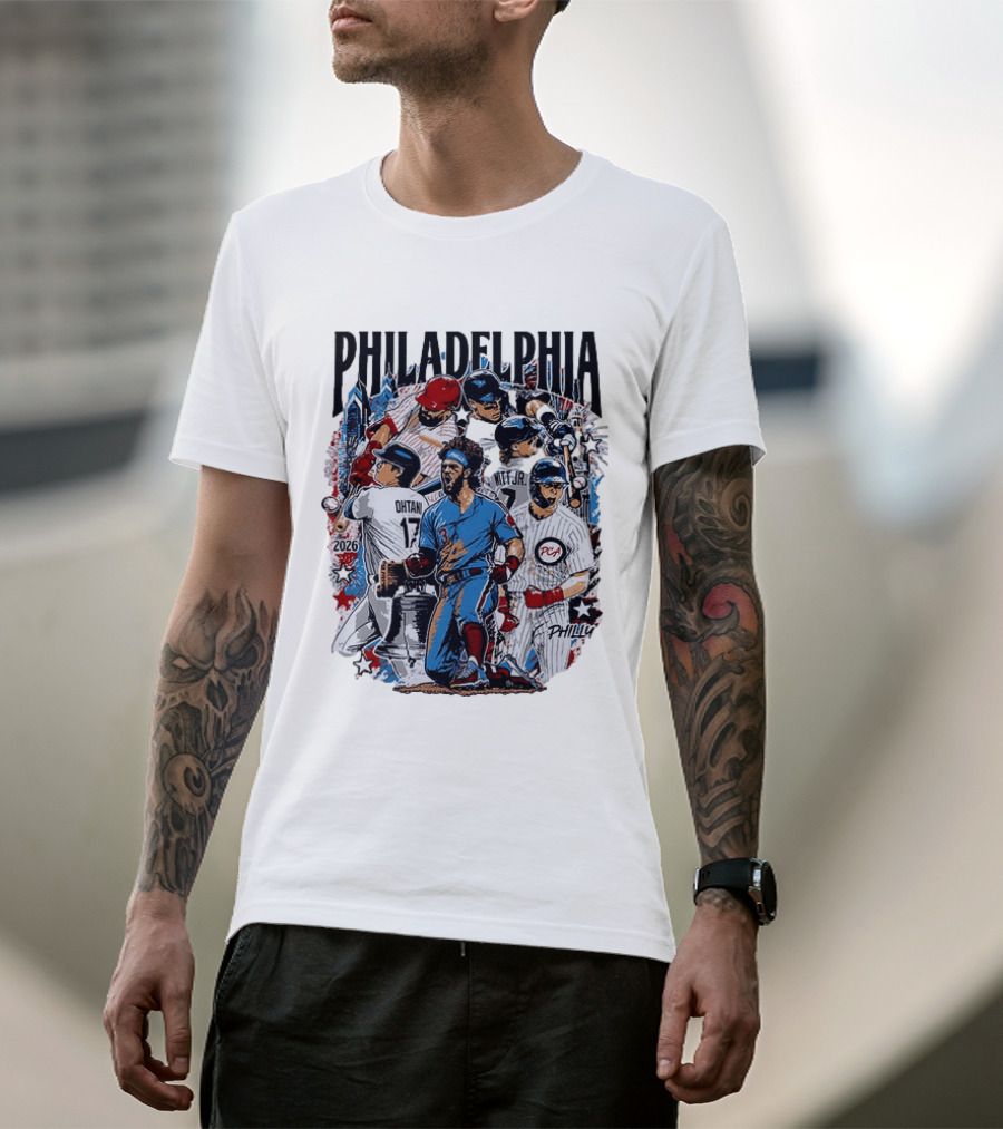 Philadelphia MLB Players All Star 2026 Bryce Harper Tatis Jr Ohtani Philly Sports T-Shirt