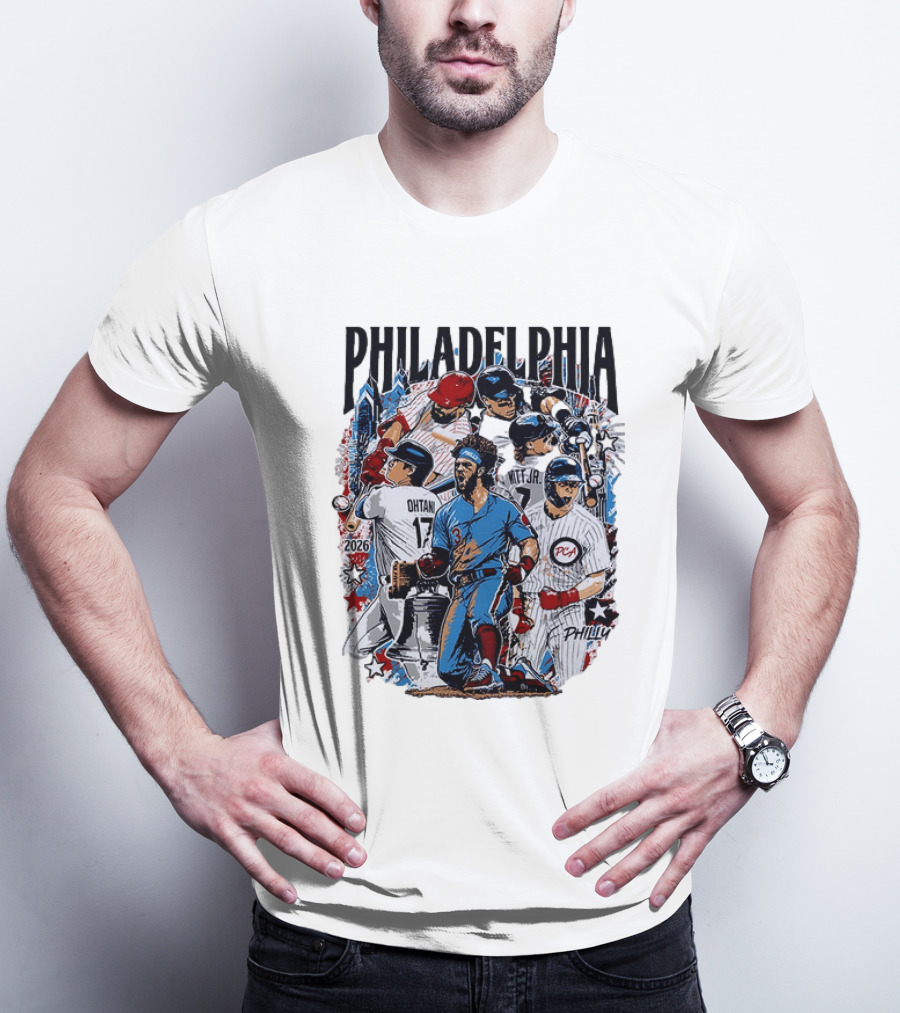Philadelphia MLB Players All Star 2026 Bryce Harper Tatis Jr Ohtani Philly Sports T-Shirt