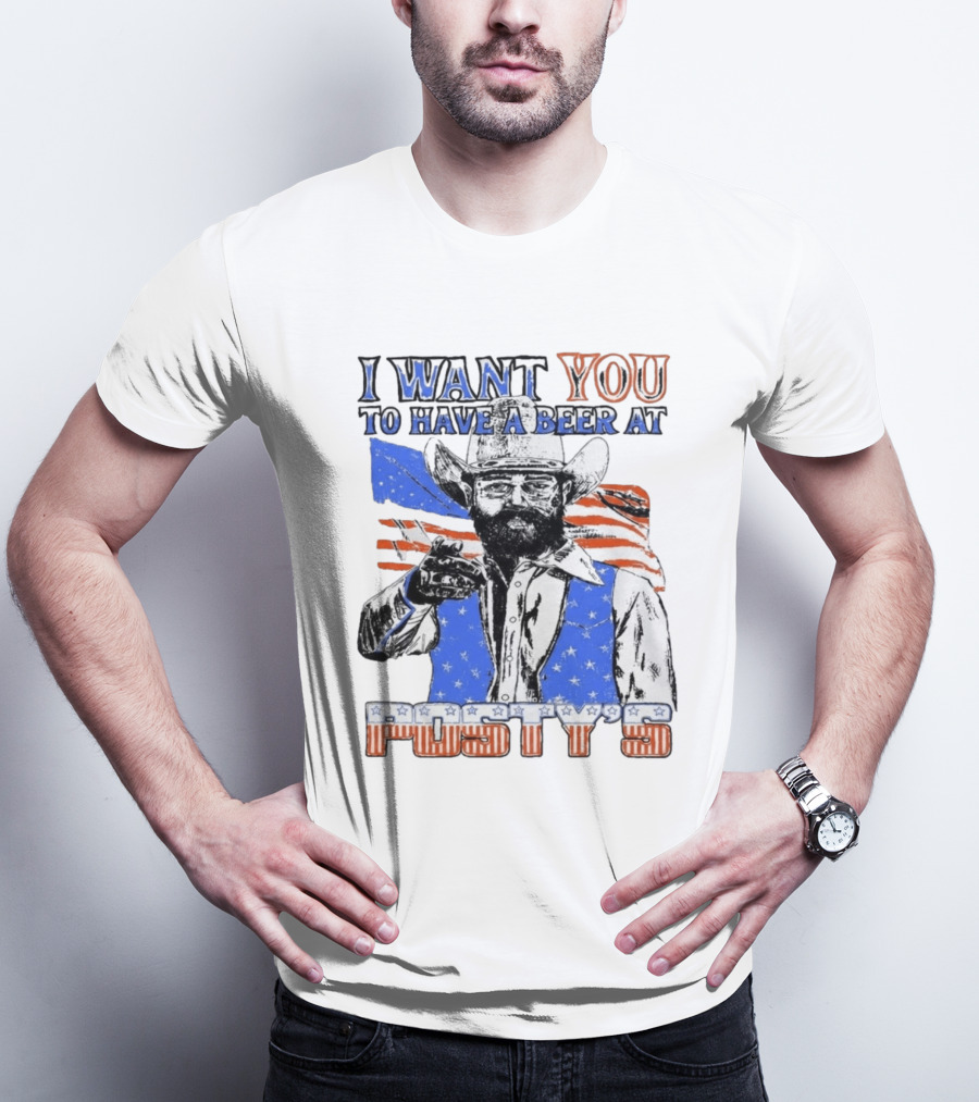 I Want You To Have A Beer At Posty's Patriotic Cowboy T-Shirt