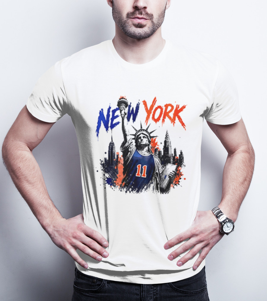 New York Statue Of Liberty Knicks Jersey City Skyline 11 T-Shirt
