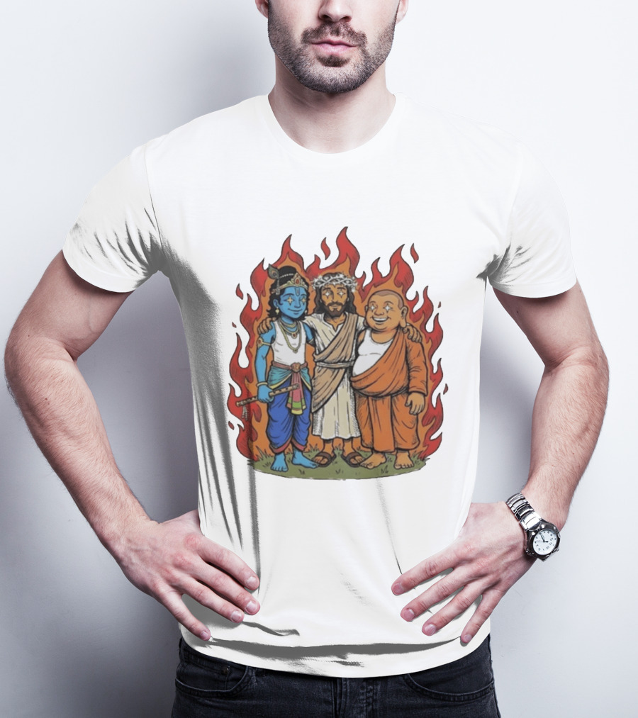 You Cannot Treat People Like Garbage Krishna Jesus Buddha Friendship T-Shirt