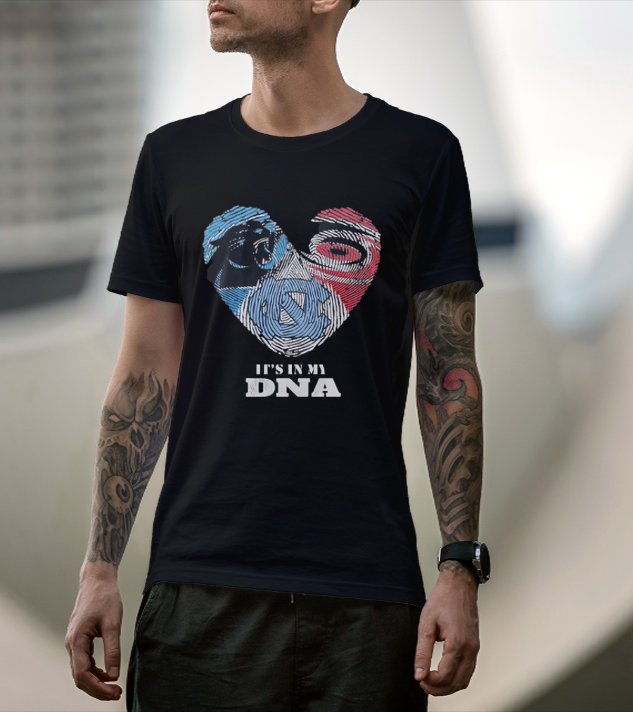 Carolina Panthers UNC Tar Heels Heart It's In My DNA T-Shirt