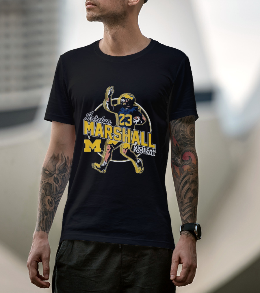 Jordan Marshall 23 Michigan Wolverines Football M T-Shirt