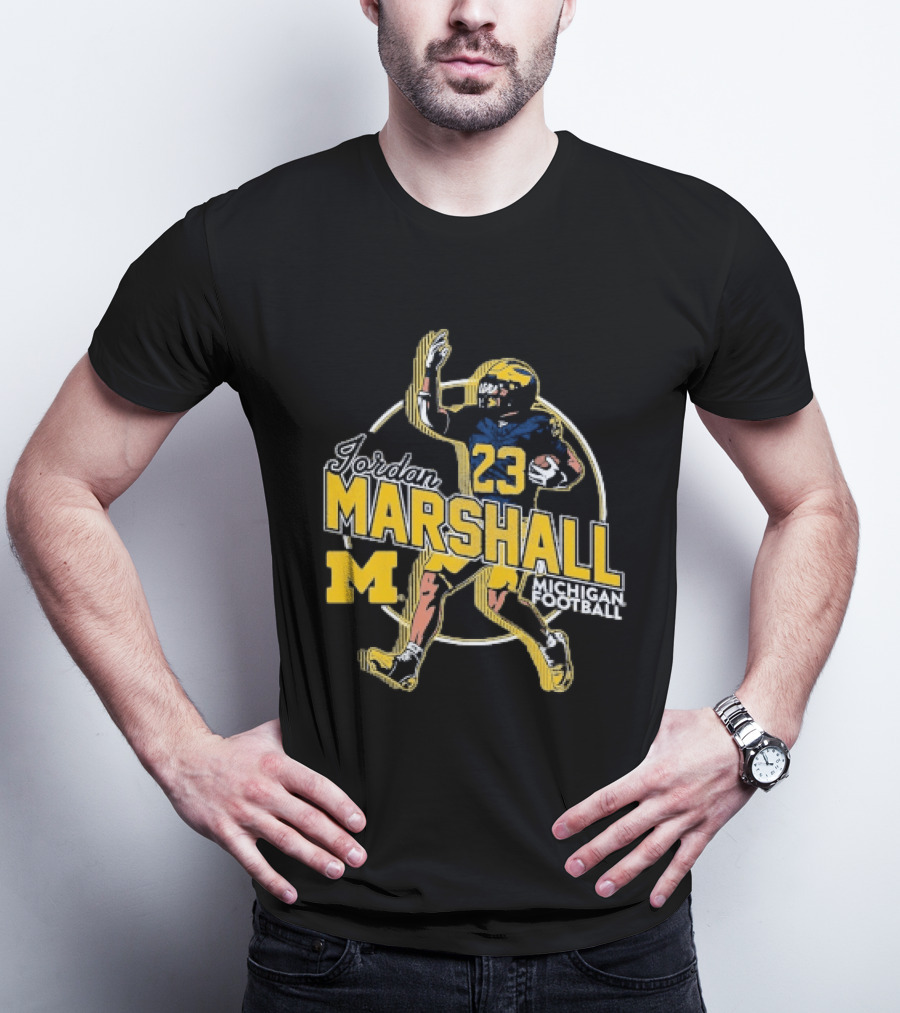 Jordan Marshall 23 Michigan Wolverines Football M T-Shirt