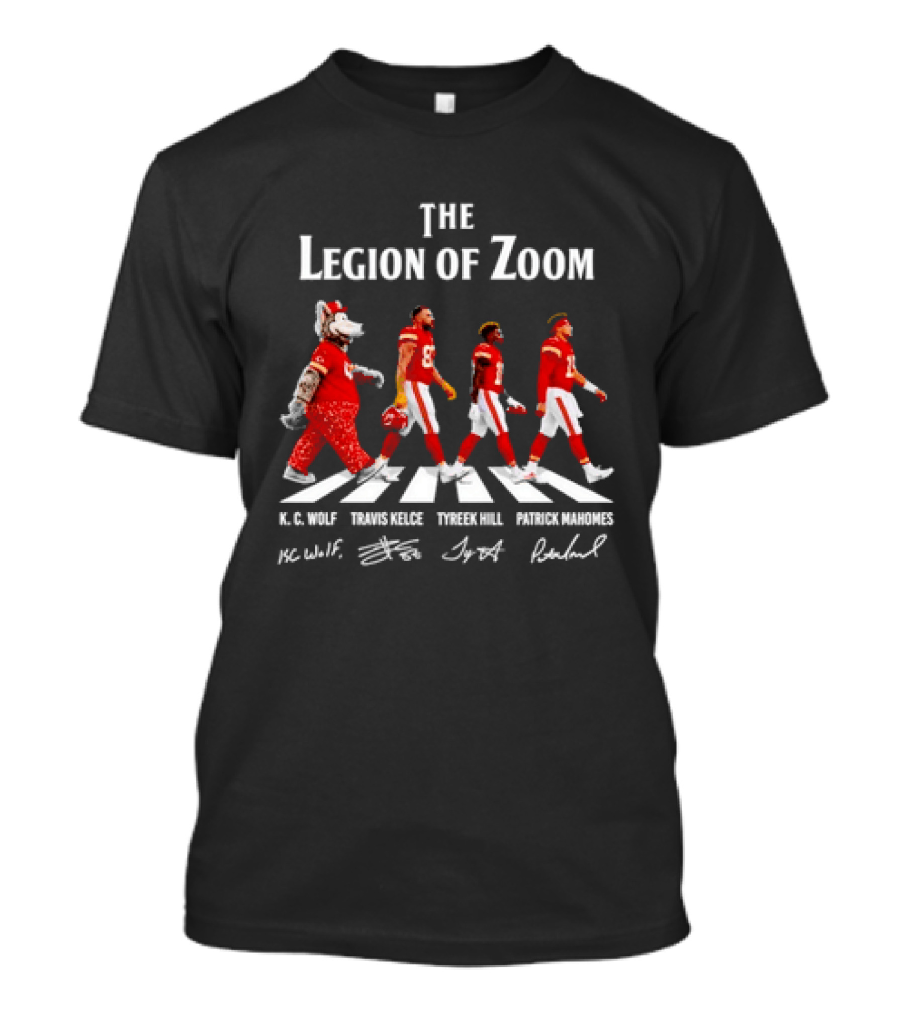 Kansas City Chiefs The Legion Of Zoom KC Wolf Travis Kelce Tyreek Hill Patrick Mahomes T-Shirt