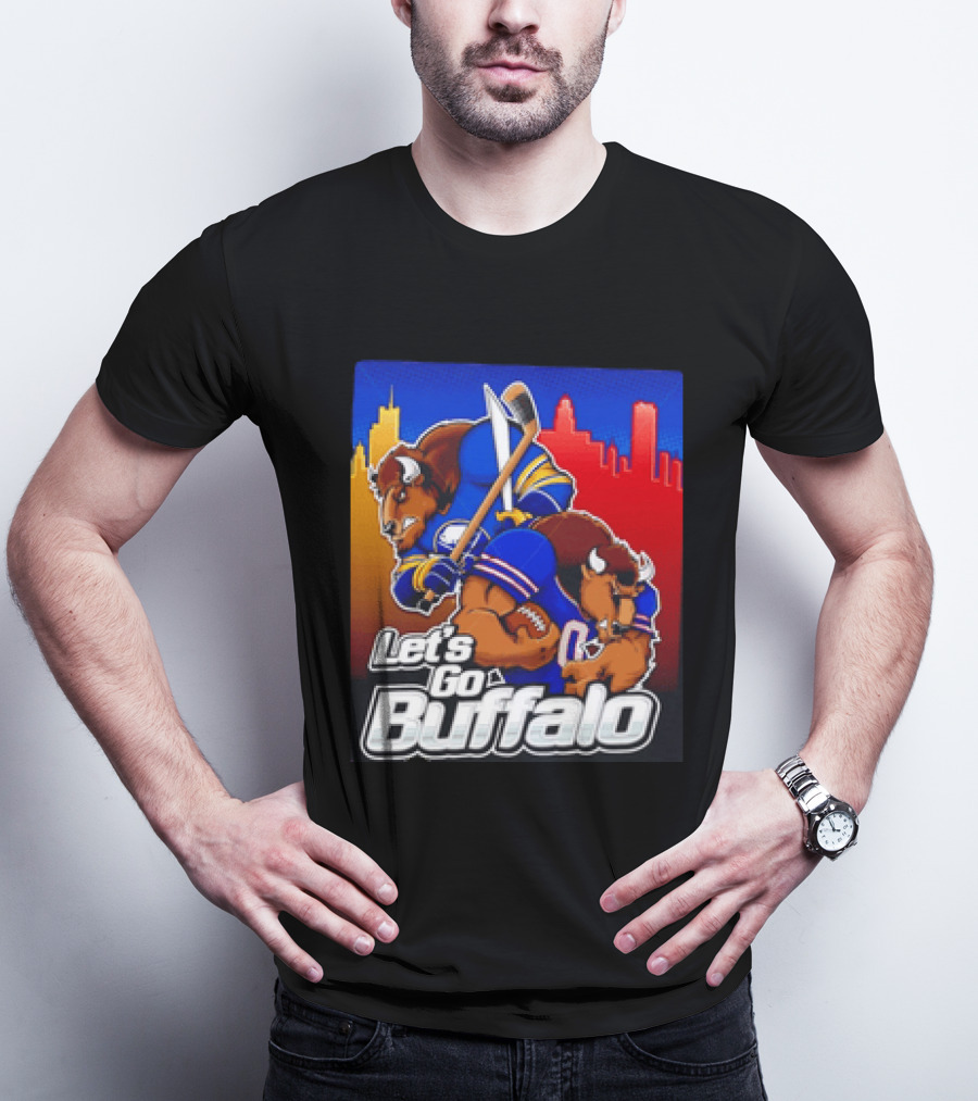 Let's Go Buffalo City Sports Teams Hockey Football Collage T-Shirt