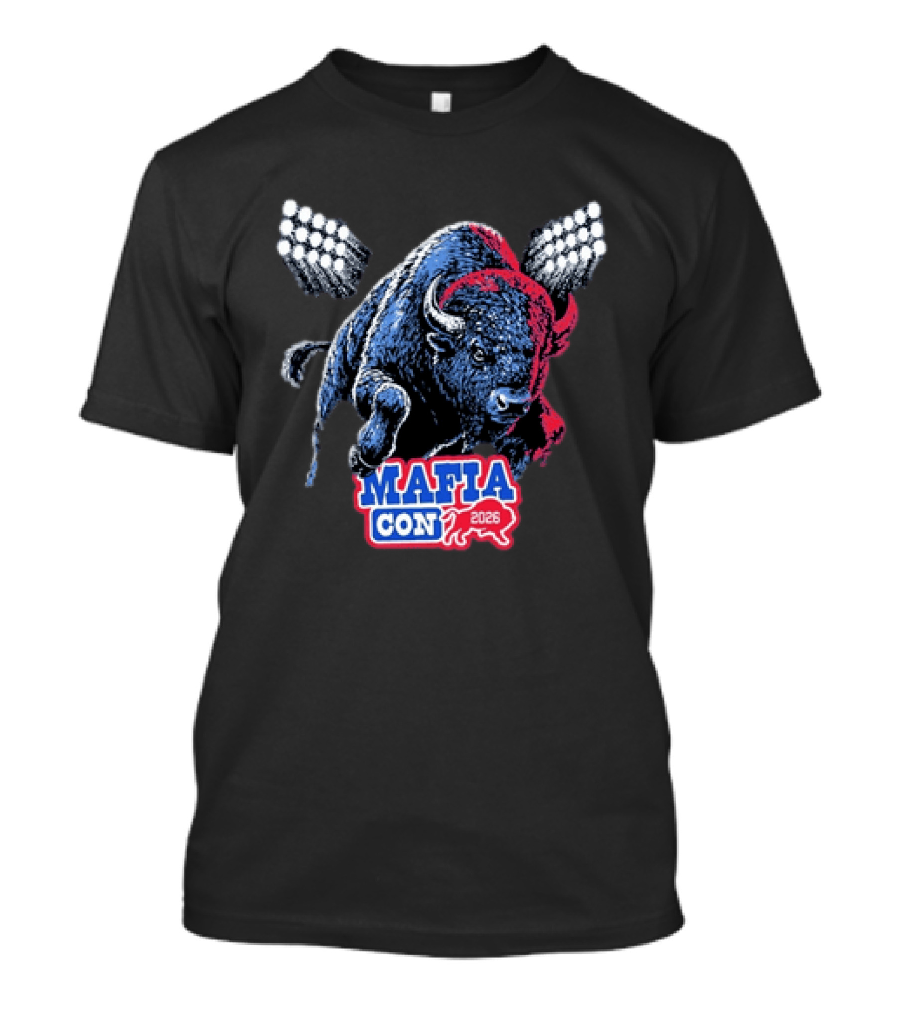 Mafia Con 2026 Buffalo Bills Bison Stadium Lights T-Shirt