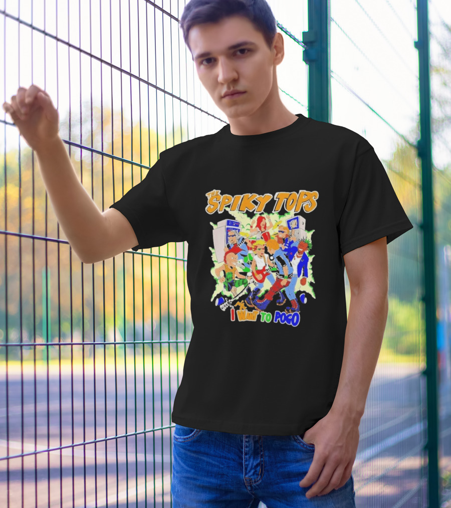 The Spiky Tops I Want To Pogo Punk Rock Music Band Comic T-Shirt