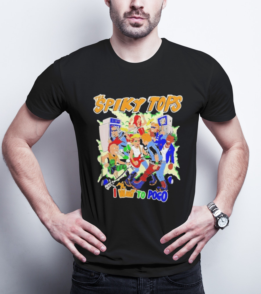 The Spiky Tops I Want To Pogo Punk Rock Music Band Comic T-Shirt