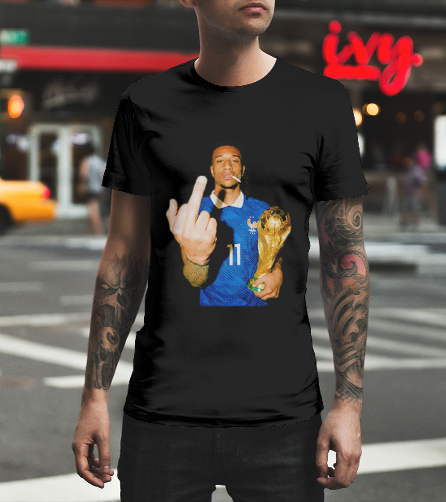 France National Team Number 11 Middle Finger Trophy Gesture T-Shirt
