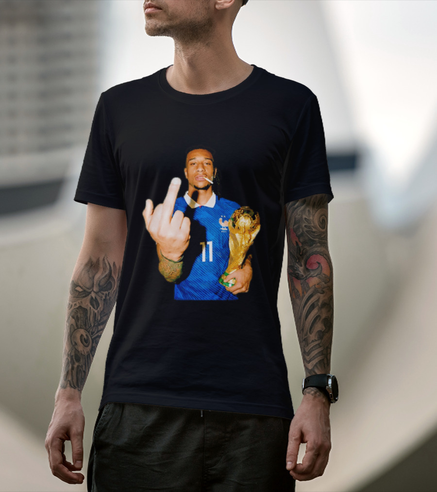 France National Team Number 11 Middle Finger Trophy Gesture T-Shirt