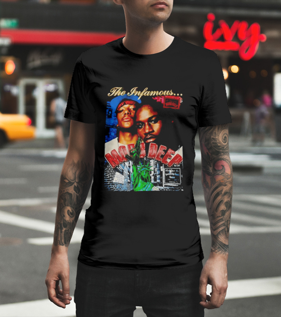 The Infamous Mobb Deep Havoc Prodigy Queensbridge South Houses New York City Statue Of Liberty T-Shirt