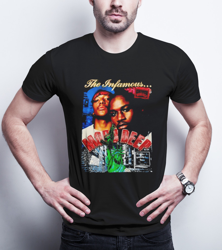 The Infamous Mobb Deep Havoc Prodigy Queensbridge South Houses New York City Statue Of Liberty T-Shirt