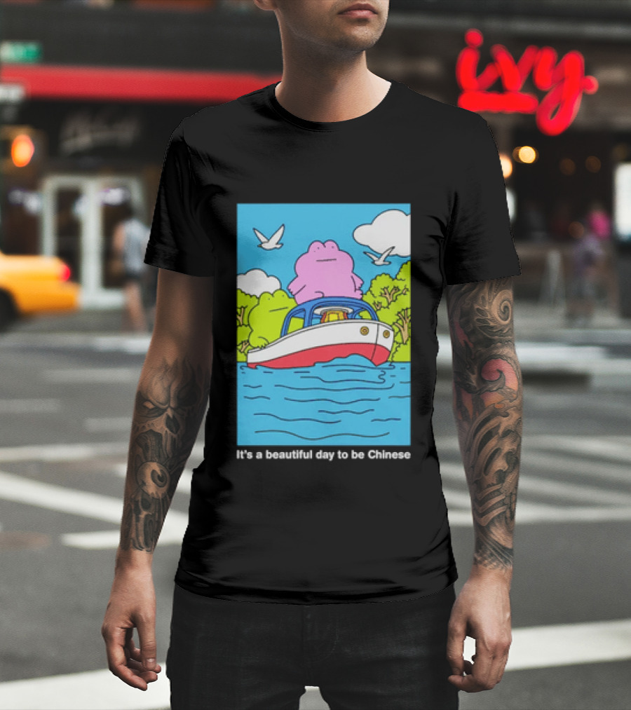 It's A Beautiful Day To Be Chinese Frog On A Boat T-Shirt