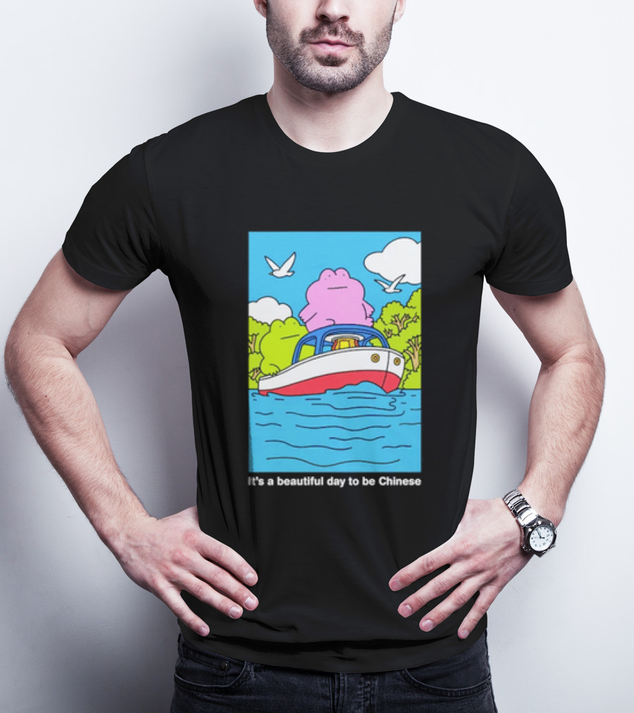 It's A Beautiful Day To Be Chinese Frog On A Boat T-Shirt