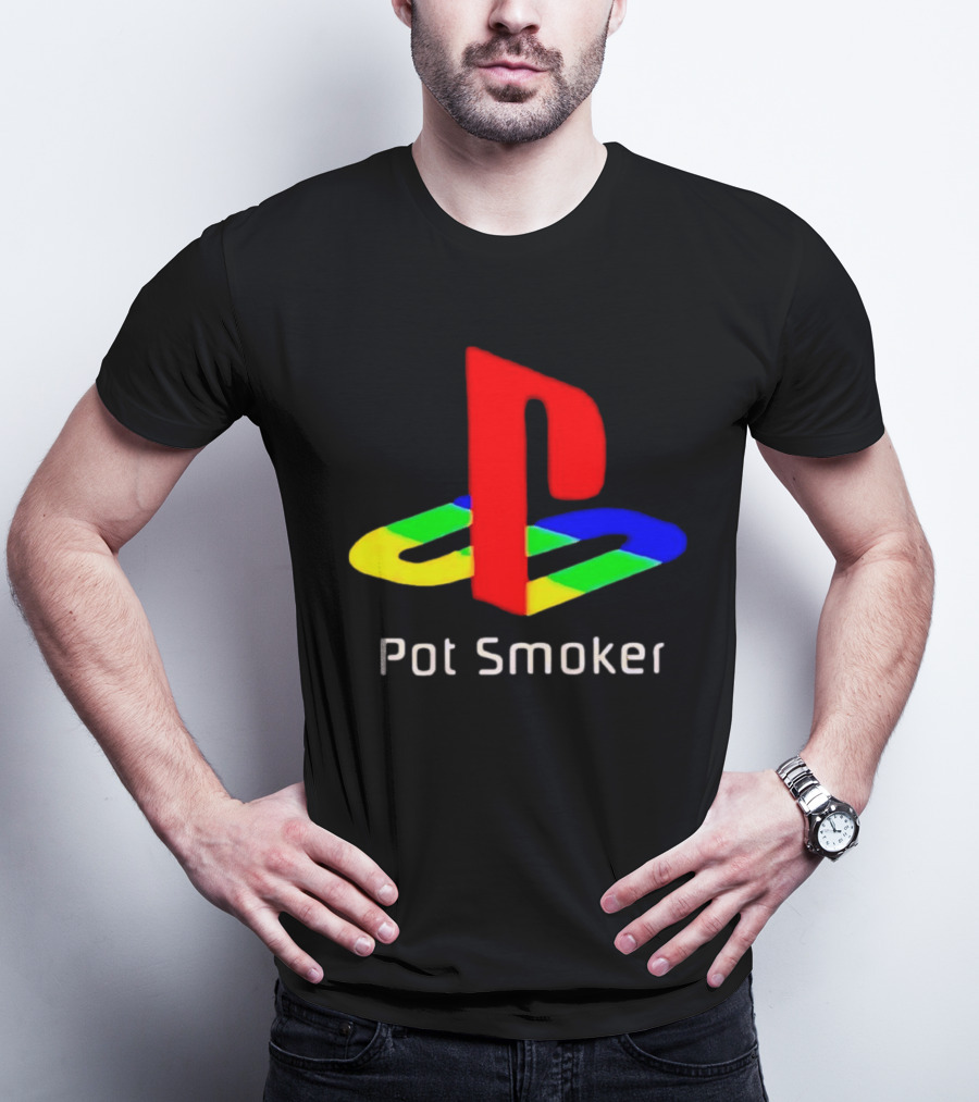 PlayStation Pot Smoker Iconic Colorful Gaming T-Shirt