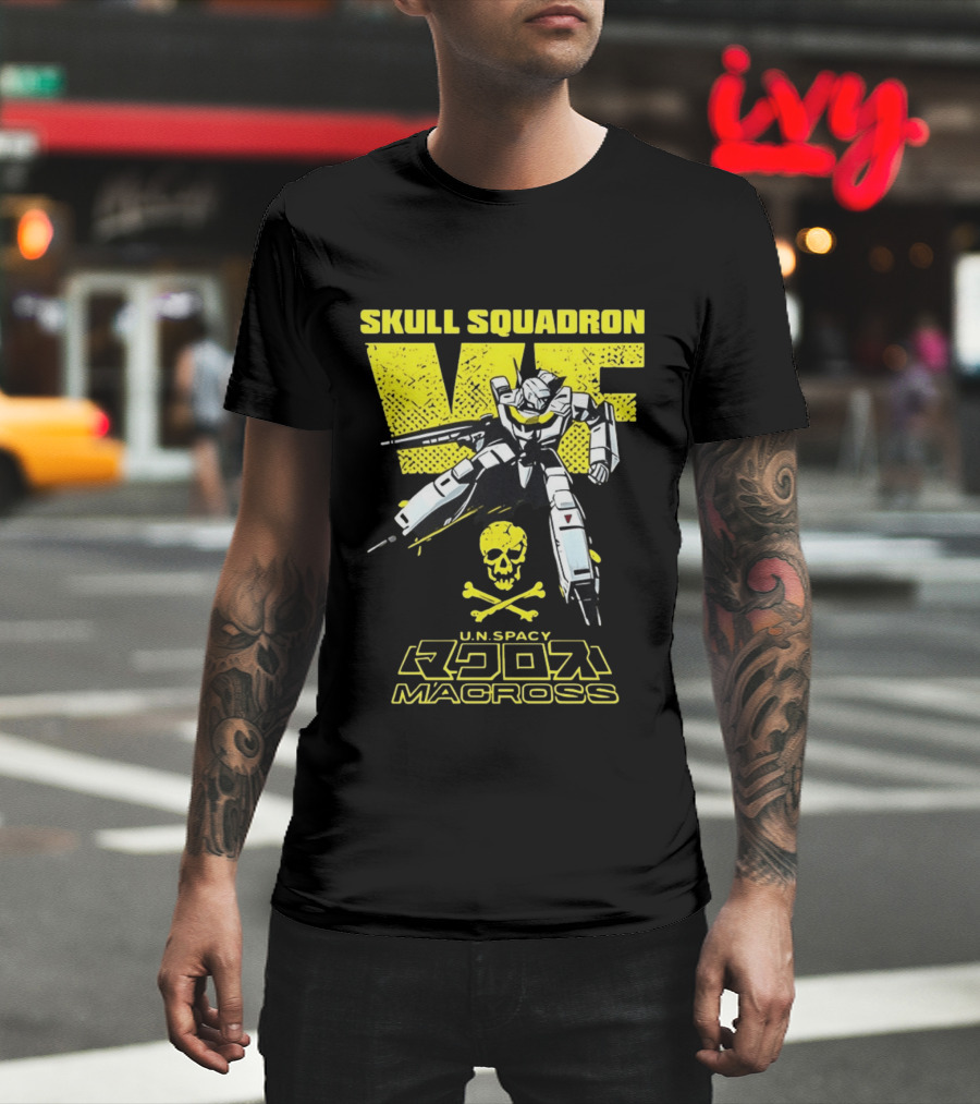 Skull Squadron VF U.N. Spacy Macross Anime Valkyrie T-Shirt