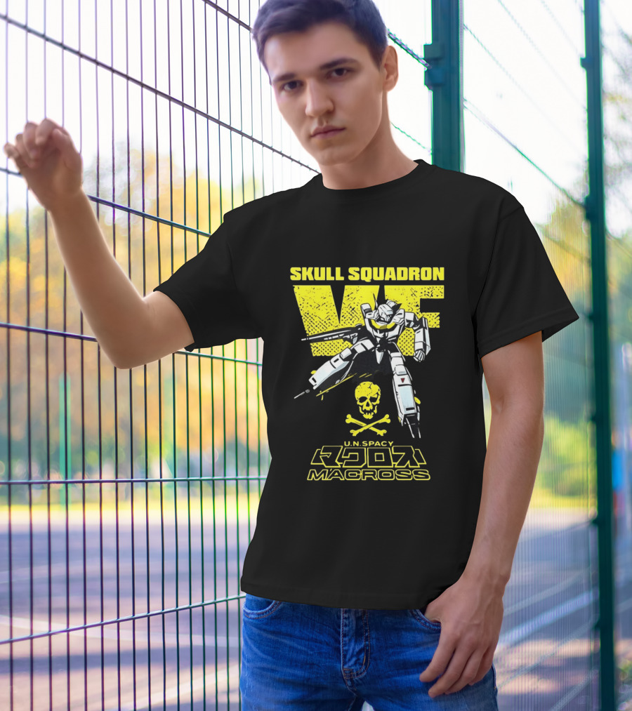 Skull Squadron VF U.N. Spacy Macross Anime Valkyrie T-Shirt