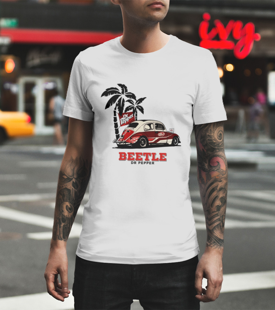 Beetle Dr Pepper Volkswagen Car With Palm Tree T-Shirt