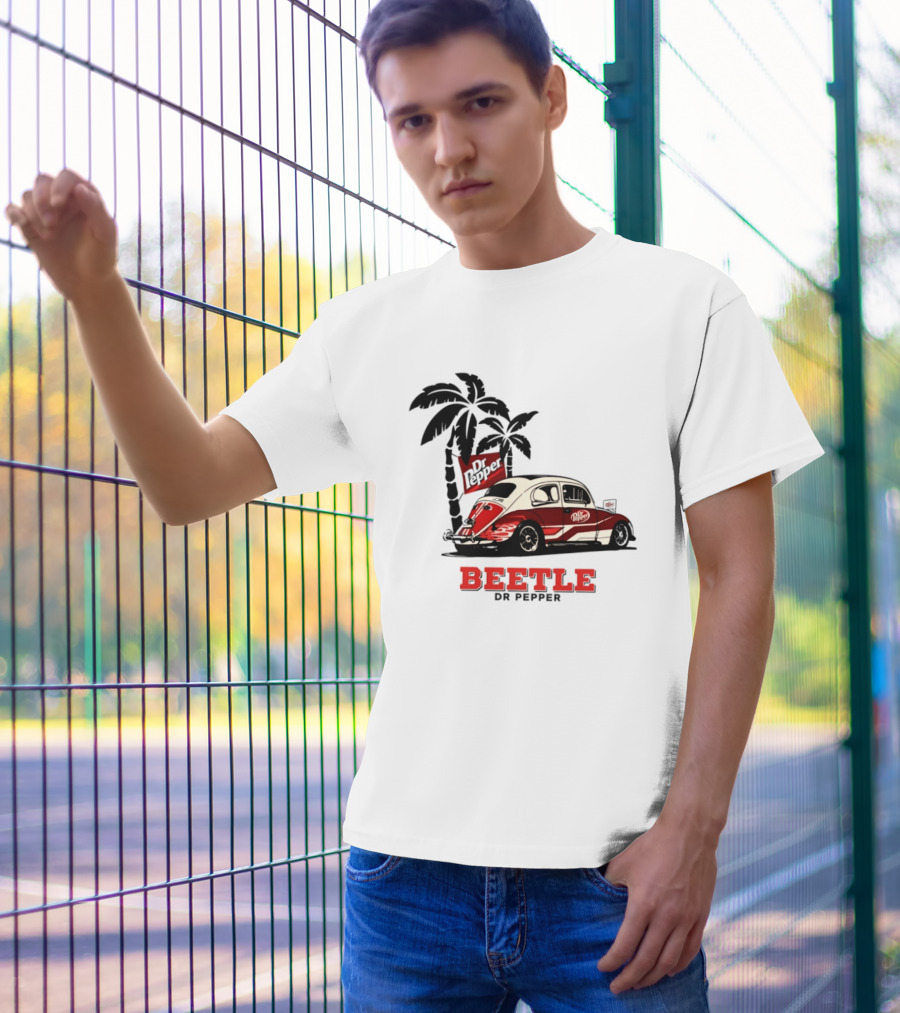 Beetle Dr Pepper Volkswagen Car With Palm Tree T-Shirt