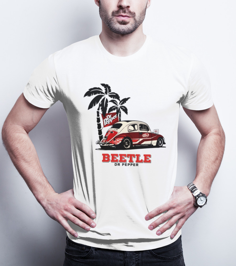 Beetle Dr Pepper Volkswagen Car With Palm Tree T-Shirt