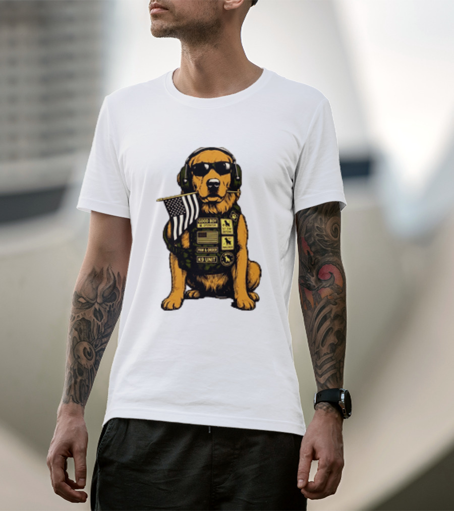 Good Boy Operator K9 Unit Can I Pet That Dog Paw & Order T-Shirt