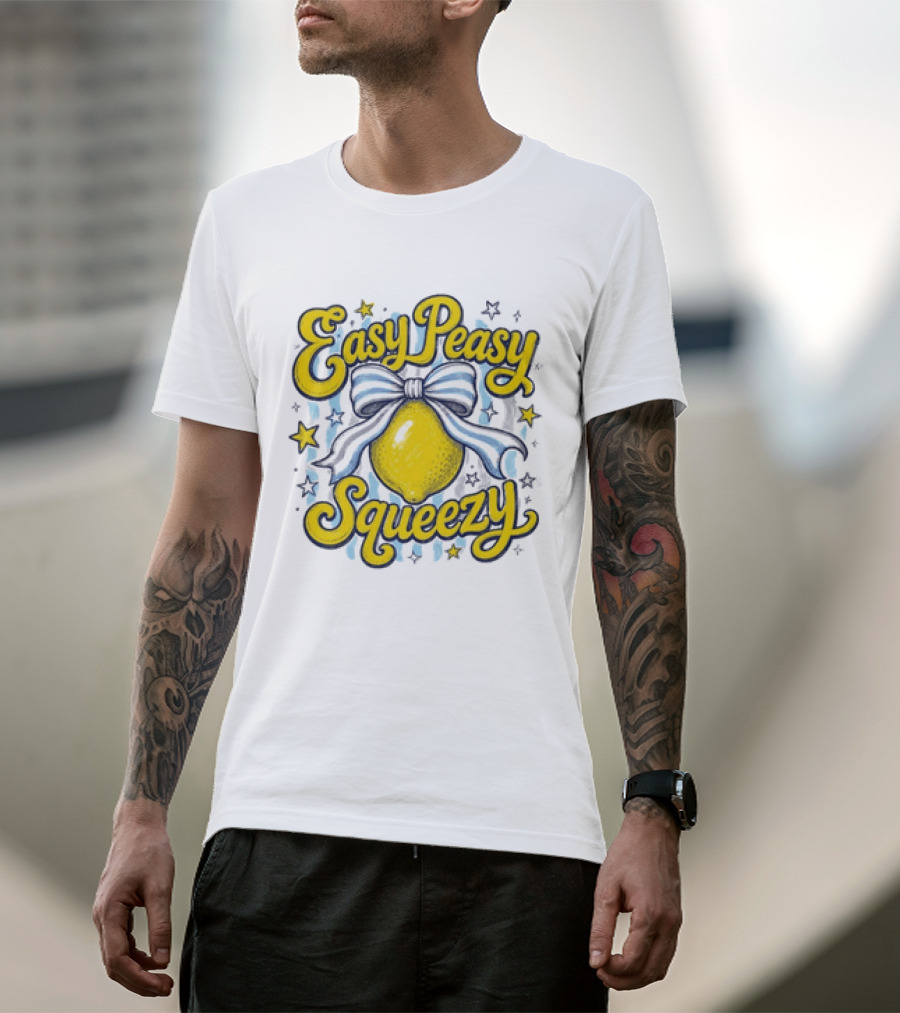 Easy Peasy Squeezy Lemon Bow Stars T-Shirt