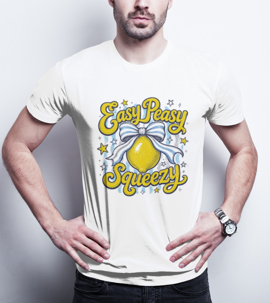 Easy Peasy Squeezy Lemon Bow Stars T-Shirt