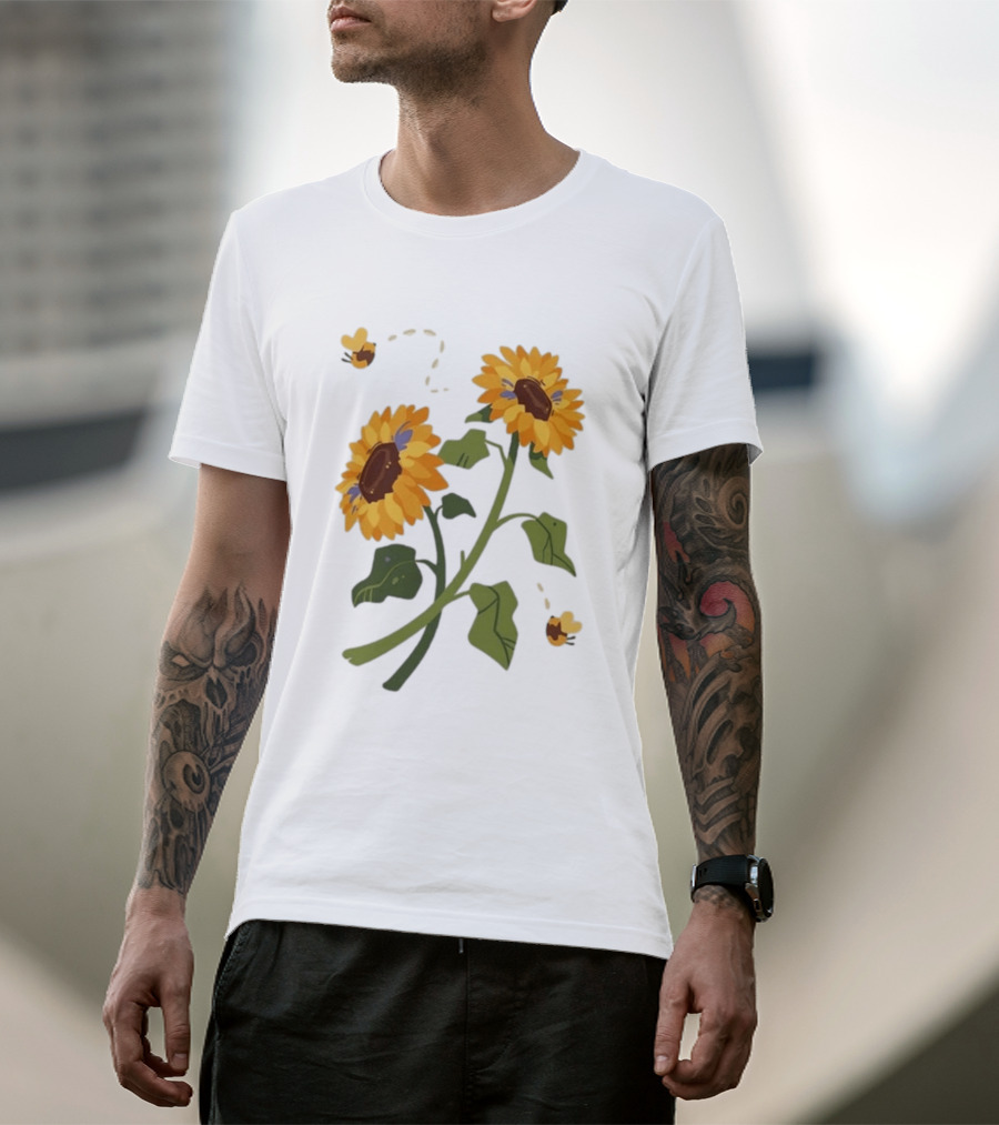 Sunflower Good Times With Sunflowers Bees And Scar Suowers T-Shirt