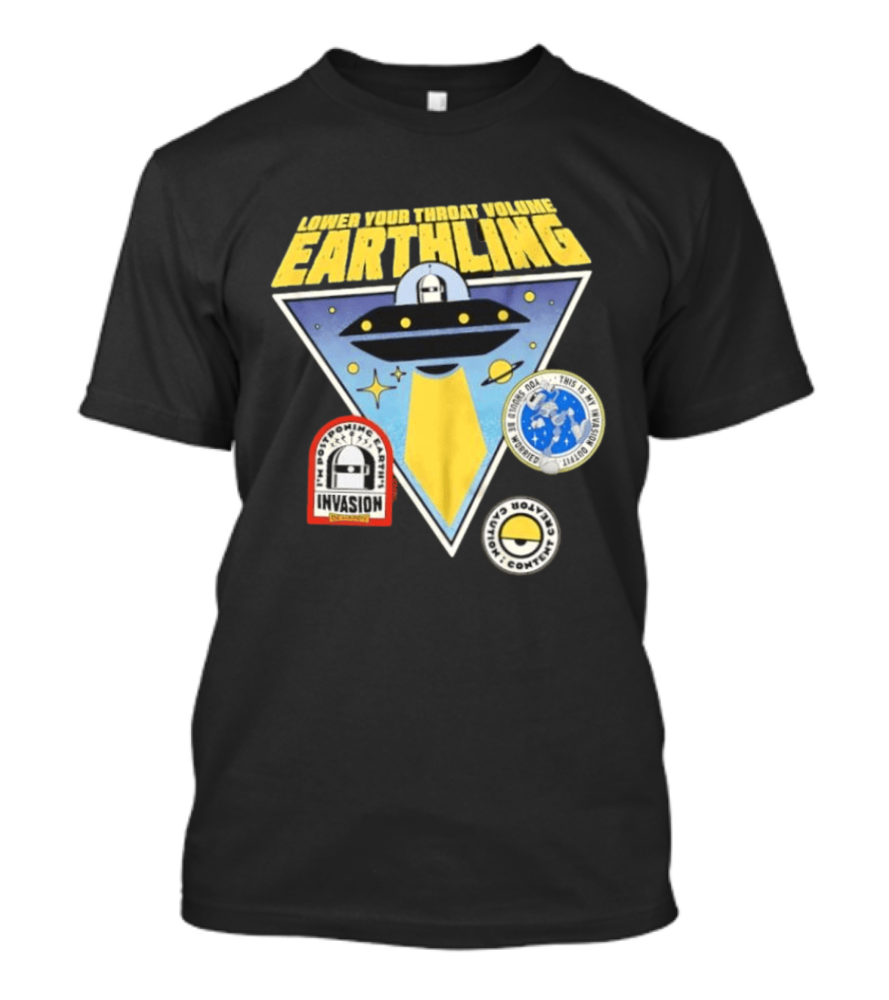 Lower Your Throat Volume Earthling Invasion Postponed Futurama Bender Planet Express Delivery T-Shirt