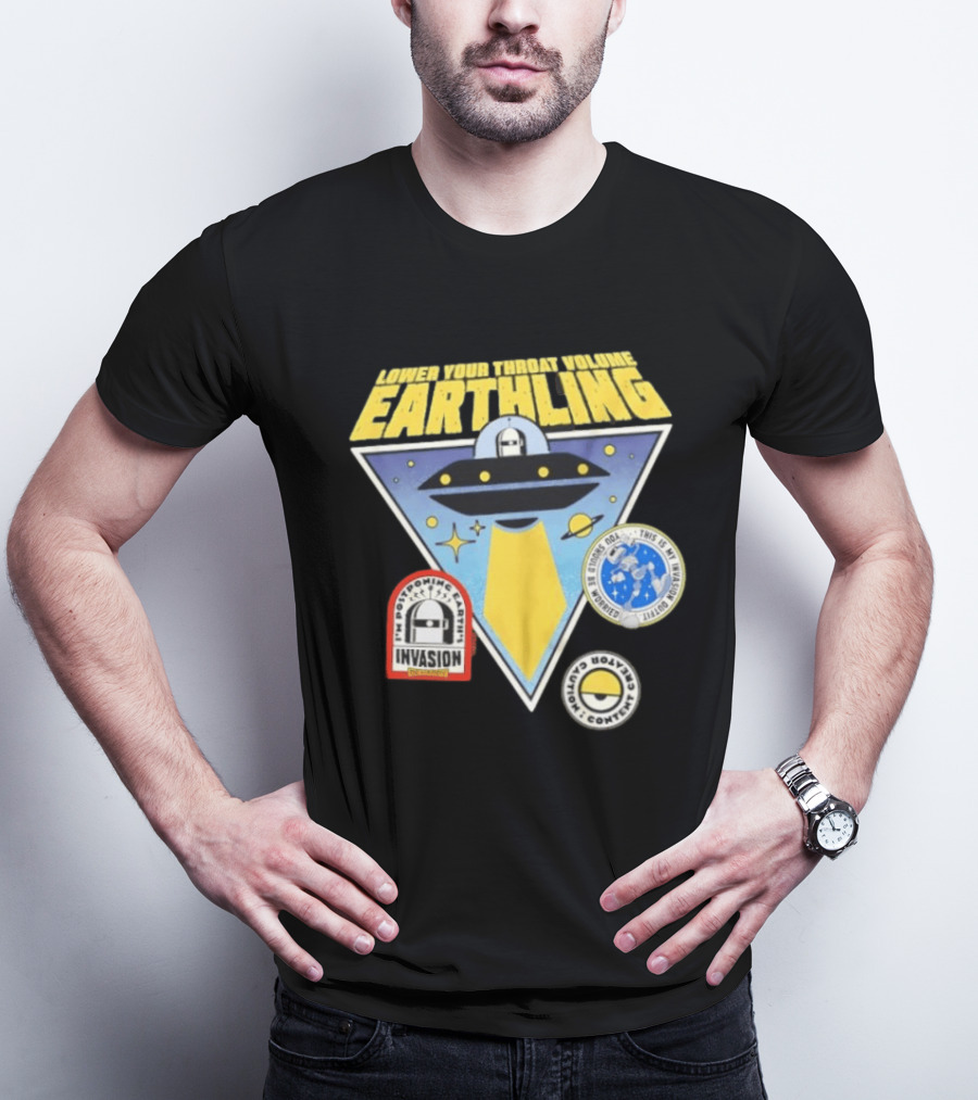 Lower Your Throat Volume Earthling Invasion Postponed Futurama Bender Planet Express Delivery T-Shirt