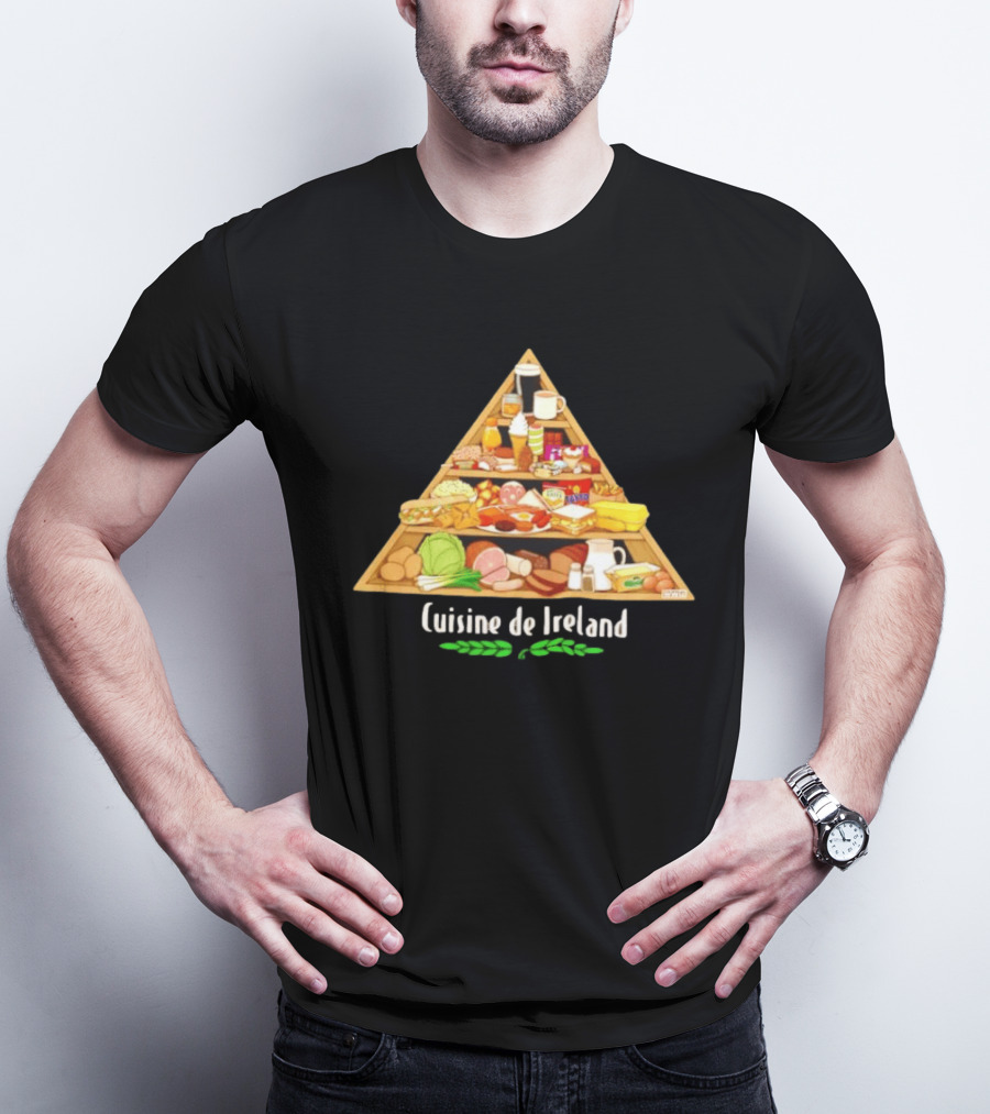 Cuisine De Ireland Humorous Cartoon Food Pyramid T-Shirt