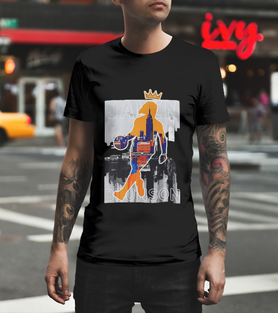 King Of New York Jalen Brunson New York Knicks NBA 2026 Skyline T-Shirt