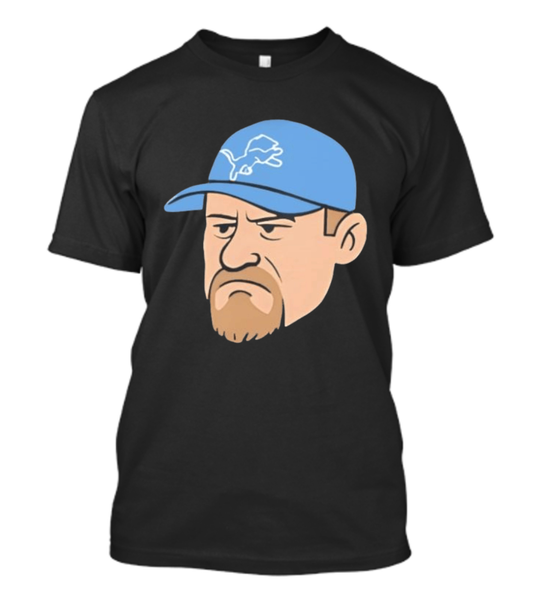 Detroit Lions Grumpy Man With Hat Football Team Fan T-Shirt