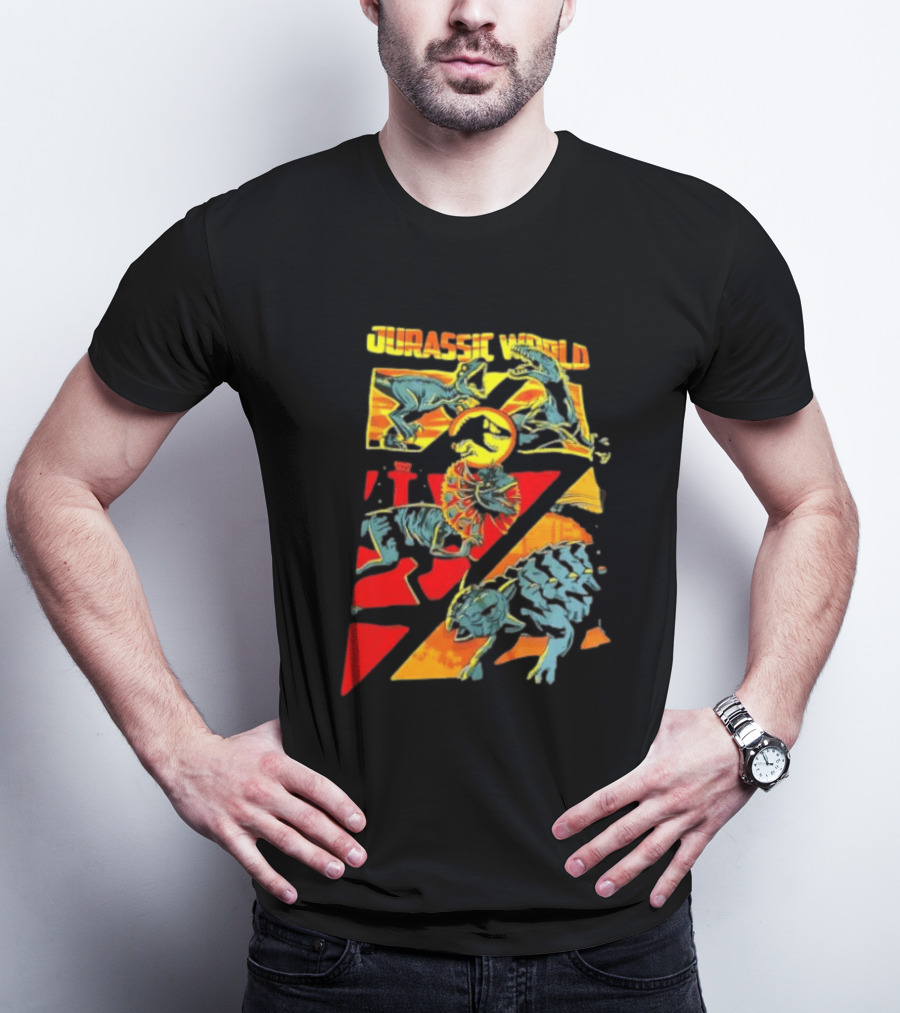 Velociraptor Dilophosaurus Ankylosaurus Jurassic World Dinosaurs T-Shirt