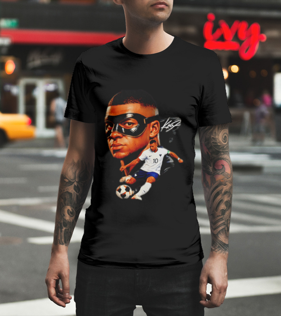 France Kylian Mbappe 10 Soccer Star Masked Player T-Shirt