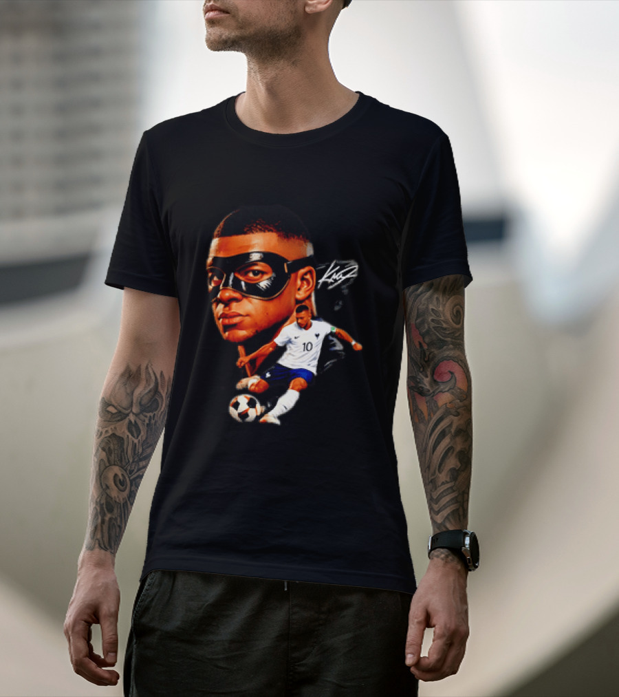 France Kylian Mbappe 10 Soccer Star Masked Player T-Shirt