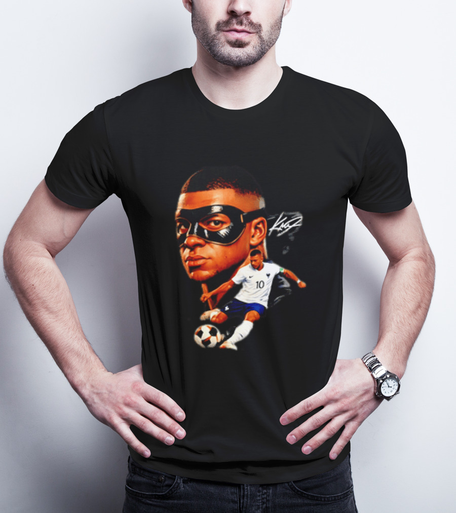 France Kylian Mbappe 10 Soccer Star Masked Player T-Shirt