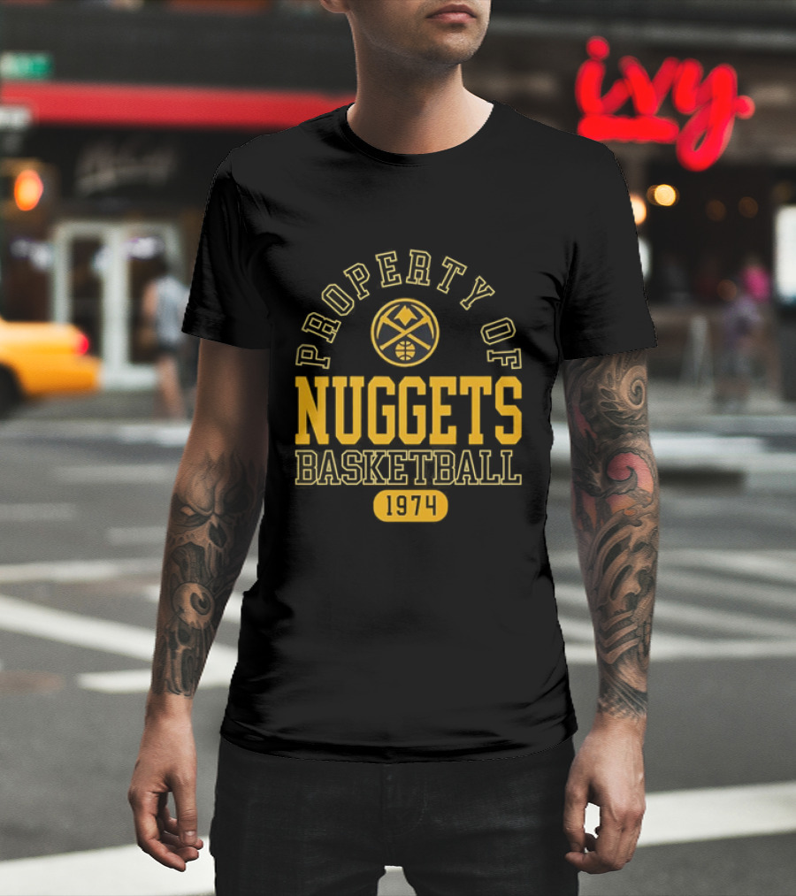 Property Of Nuggets Basketball 1974 Team Spirit T-Shirt