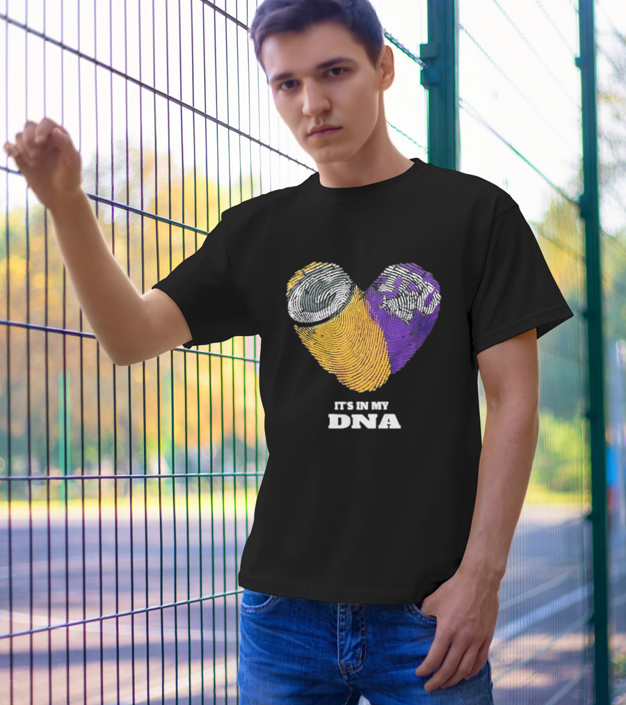 Green Bay Packers TCU Horned Frogs It's In My DNA Heart Fingerprints Fan Love T-Shirt