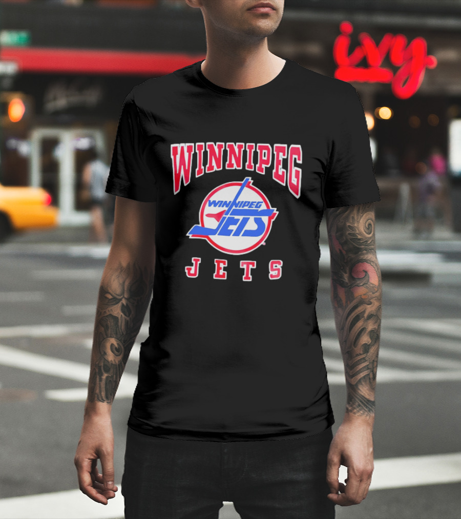Winnipeg Jets Hockey Team Name Bold NHL Sportswear T-Shirt